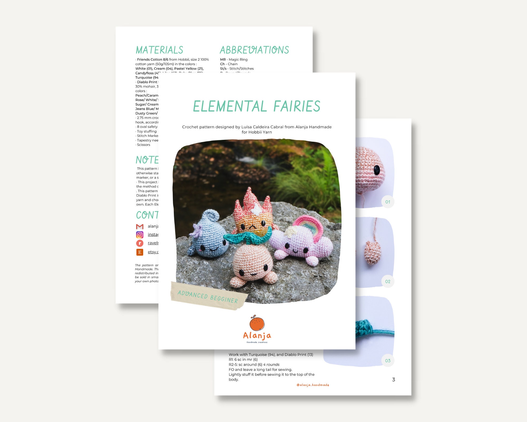 Elemental Fairies the 4 Elements Earth, Water, Fire and Air Crochet ...