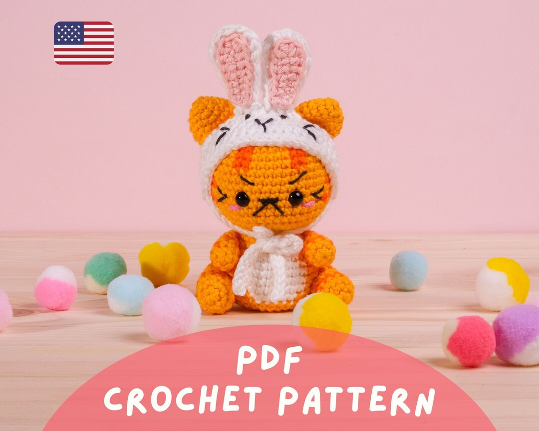 Easter Cat With a Hat, Amigurumi Crochet Pattern, Grumpy Cat Easter ...