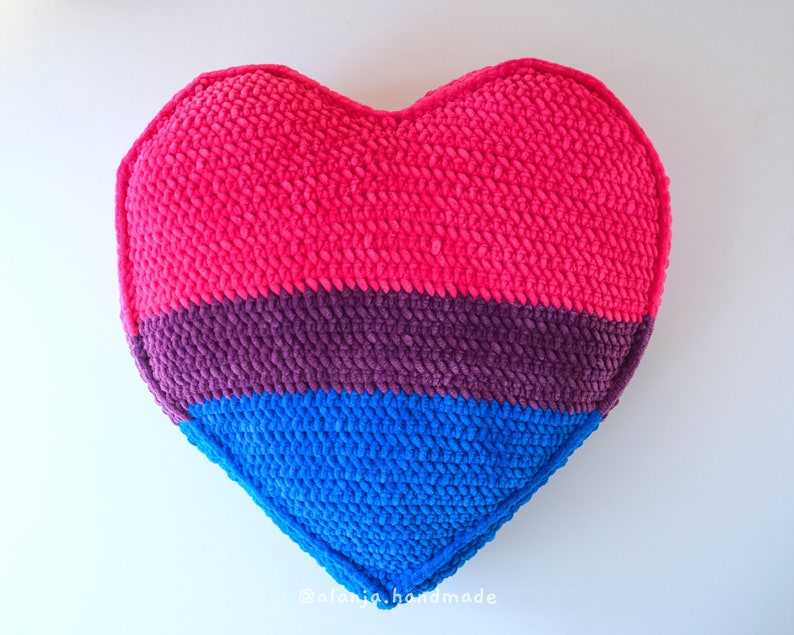 Bisexual Pride Heart Pilllow Crochet Pattern - Etsy