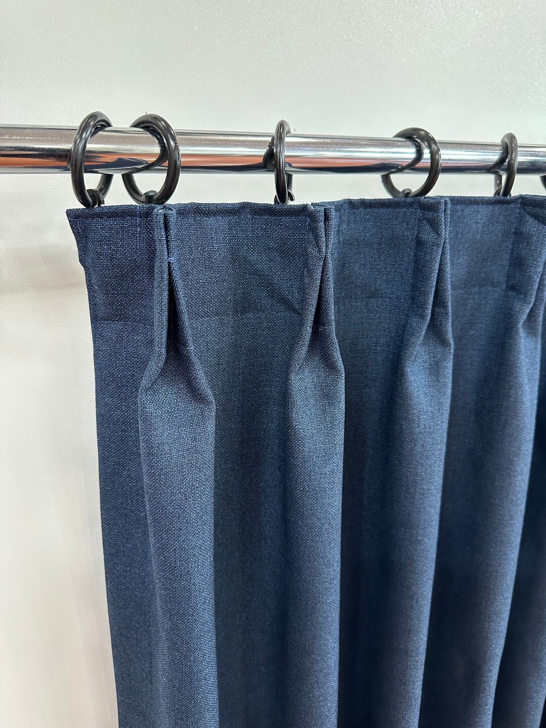 Double Euro Pleated Faux Linen Curtains, 28 Colors, Custom Size Drapery ...