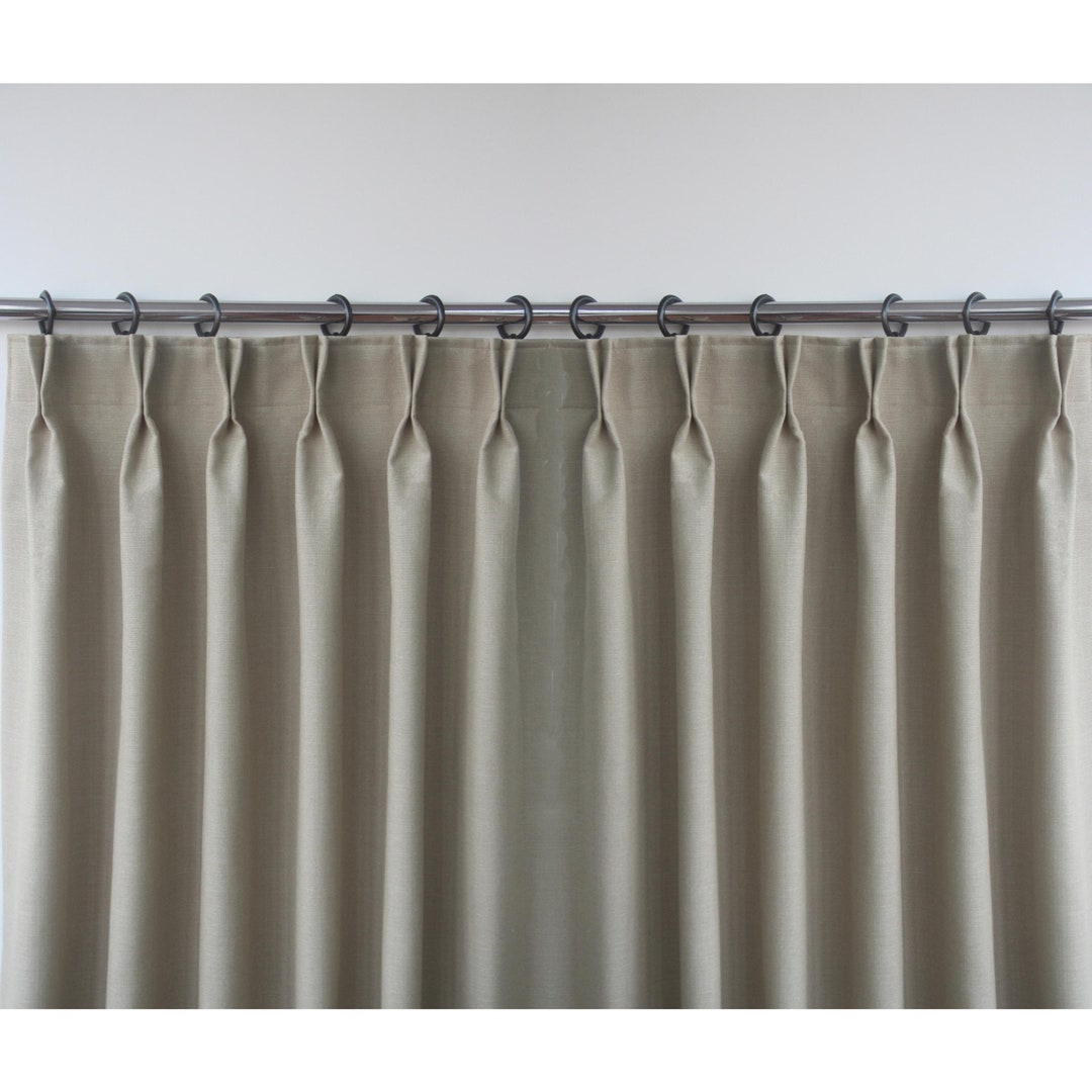 Extra Wide Double Pinch Pleated Faux Linen Curtains, 28 Colors, Custom ...