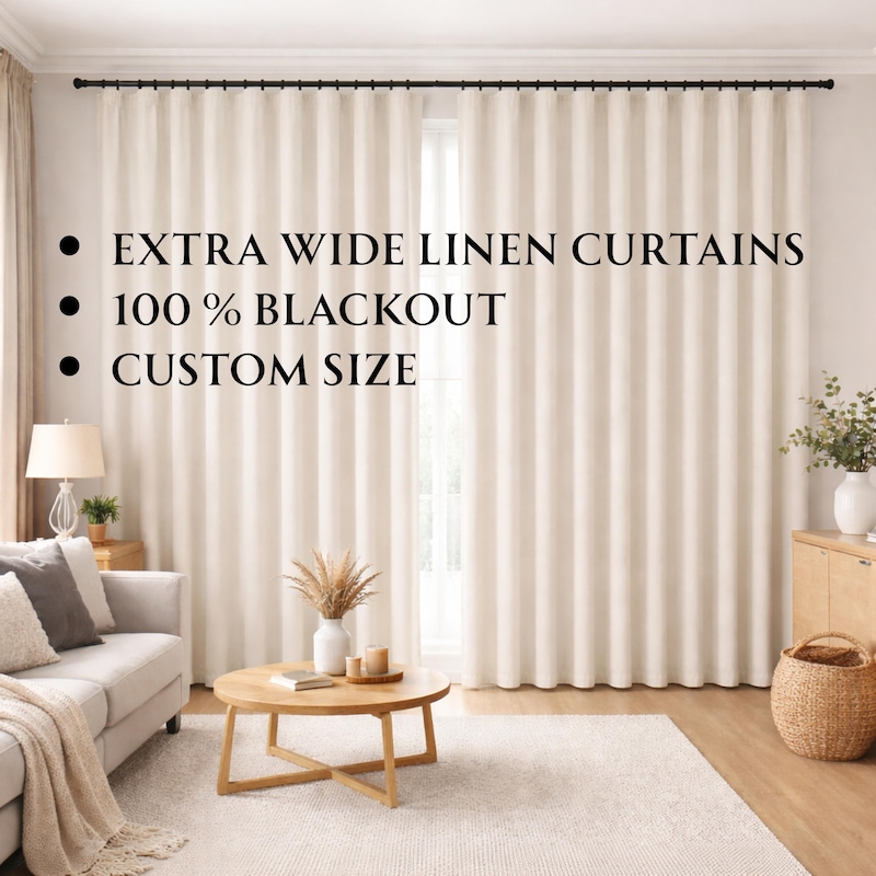 100 Wide Curtain Panels - Etsy