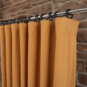 Extra Wide Thick Linen Curtains for Living Room, Heavy Linen Drapery ...