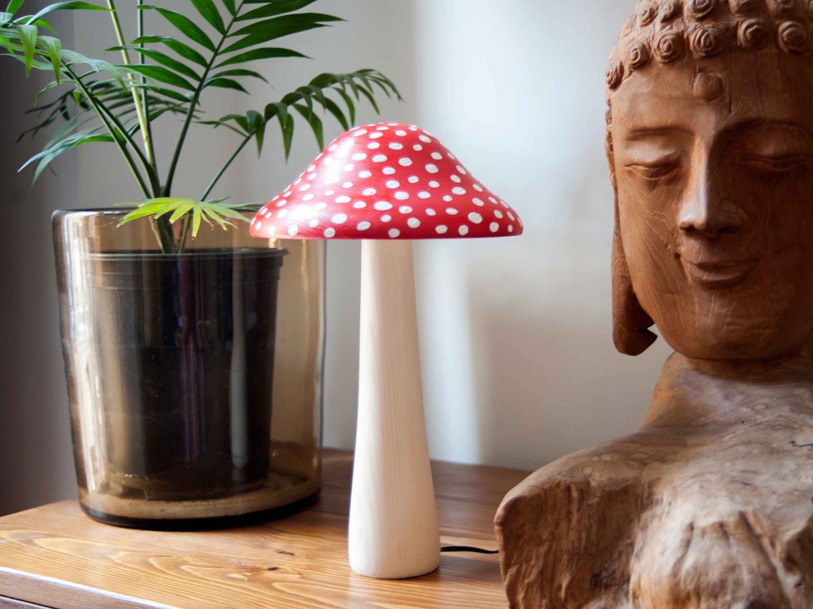 Mushroom Wooden Lamp Wooden Lamp Table Lamp Mushroom - Etsy