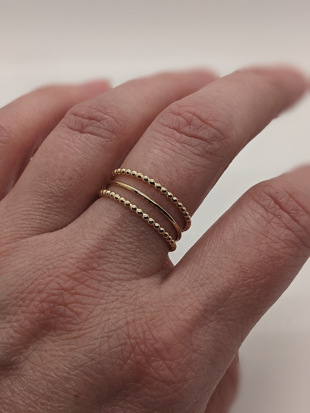 Beaded 14k Gold Ring - Etsy