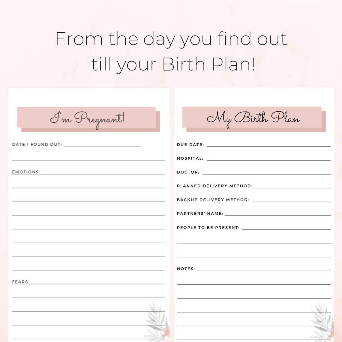 Pregnancy Journal, Printable Pregnancy Planner, Digital Pregnancy ...