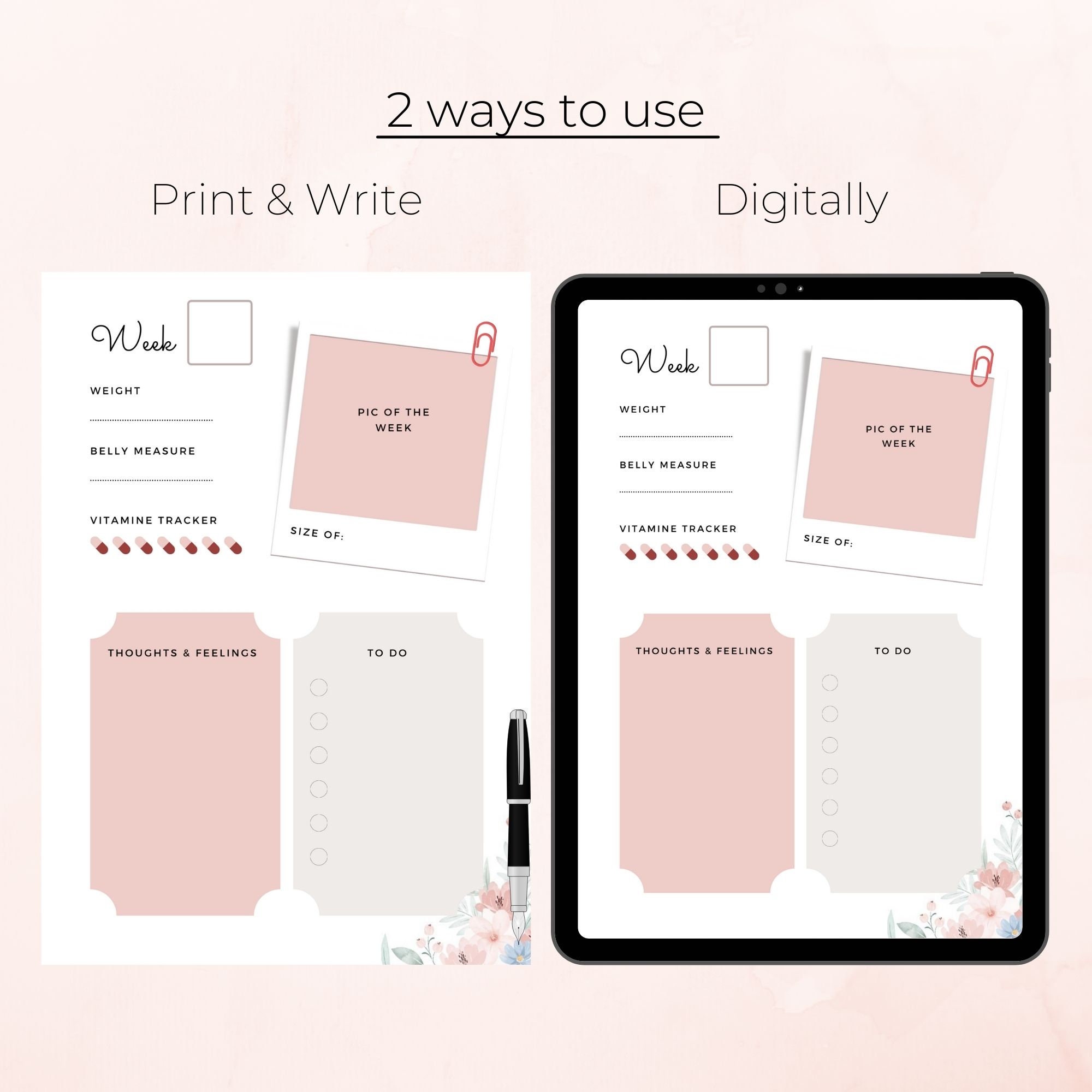 Pregnancy Journal, Printable Pregnancy Planner, Digital Pregnancy ...