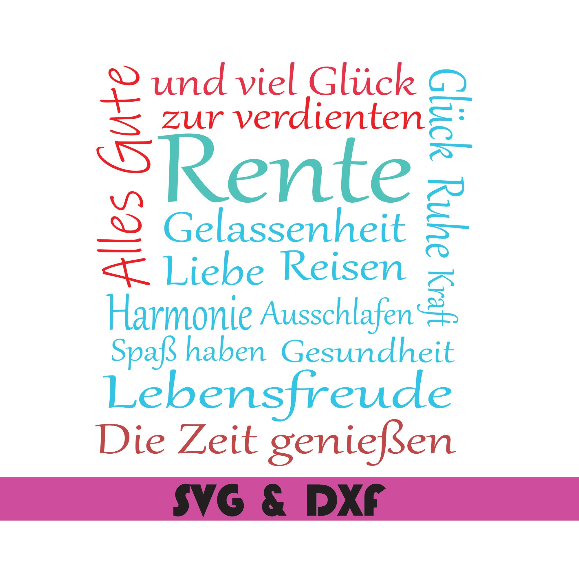 Rente Ruhestand Plotterdatei Svg Sprüche Sublimation Svg Png Dxf Eps ...