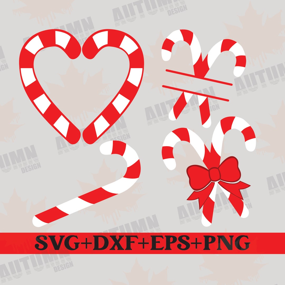 Plotter File Candy Cane Christmas Candy Cane Christmas Svg Dxf Png Eps ...