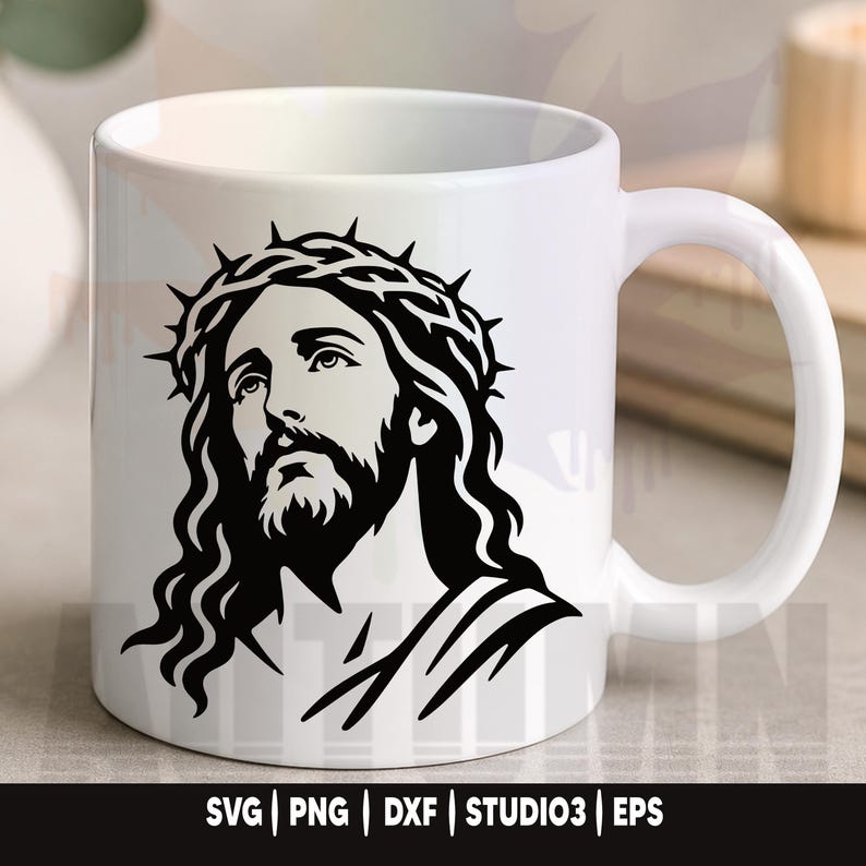 Jesus Crown of Thorns Svg Png Jesus Face Svg Christian Svg Faith ...