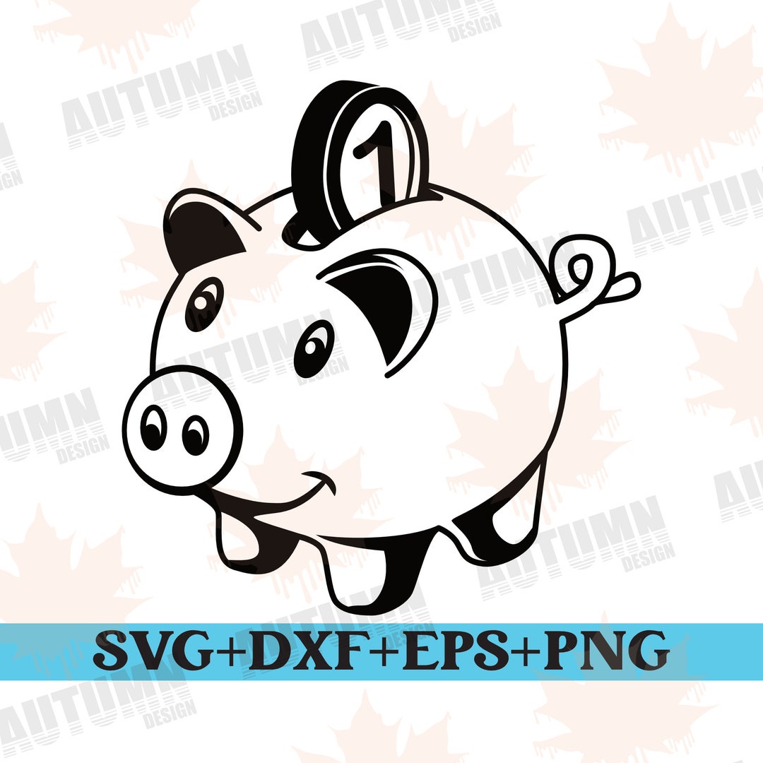 Piggy Bank Svg, Piggy Bank Plotter File, Money Box Svg, Money Box ...