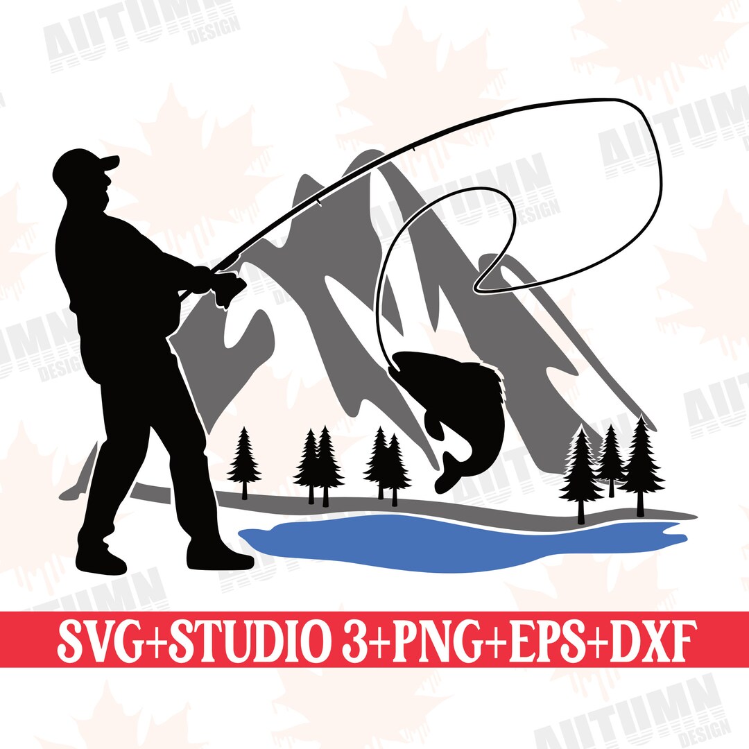 Fischer Svg Angler Svg Plotterdatei Clip Art Fisch Vektor Outdoor Svg ...