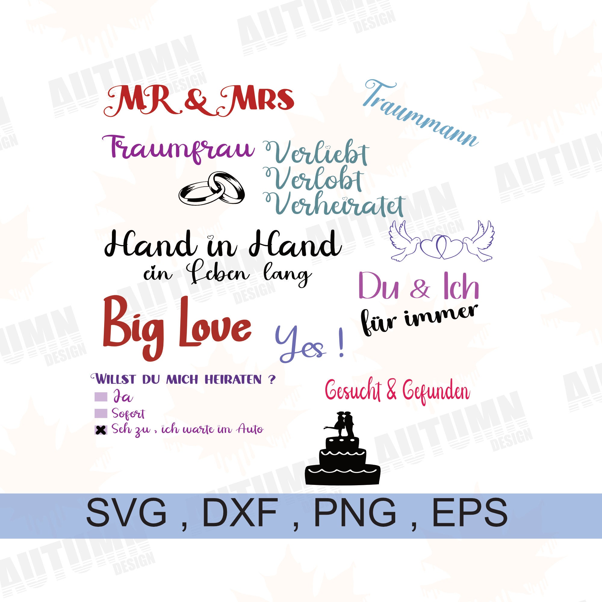 Plotterdatei Hochzeit Marriage SVG Plotterdatei Hochzeit - Etsy.de