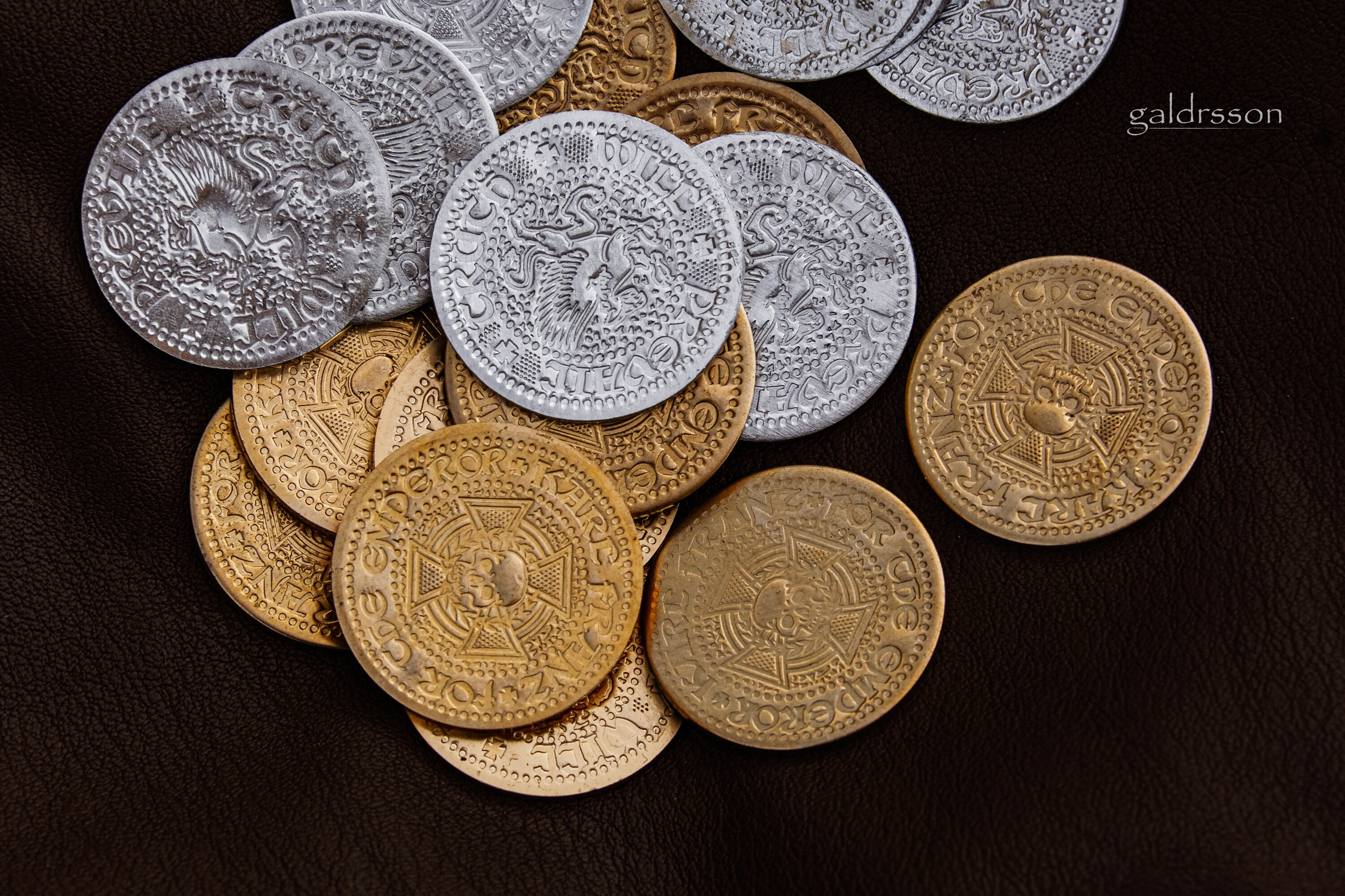 Set of Fantasy Warhammer RPG and LARP Coins, Brass gold and Aluminum ...