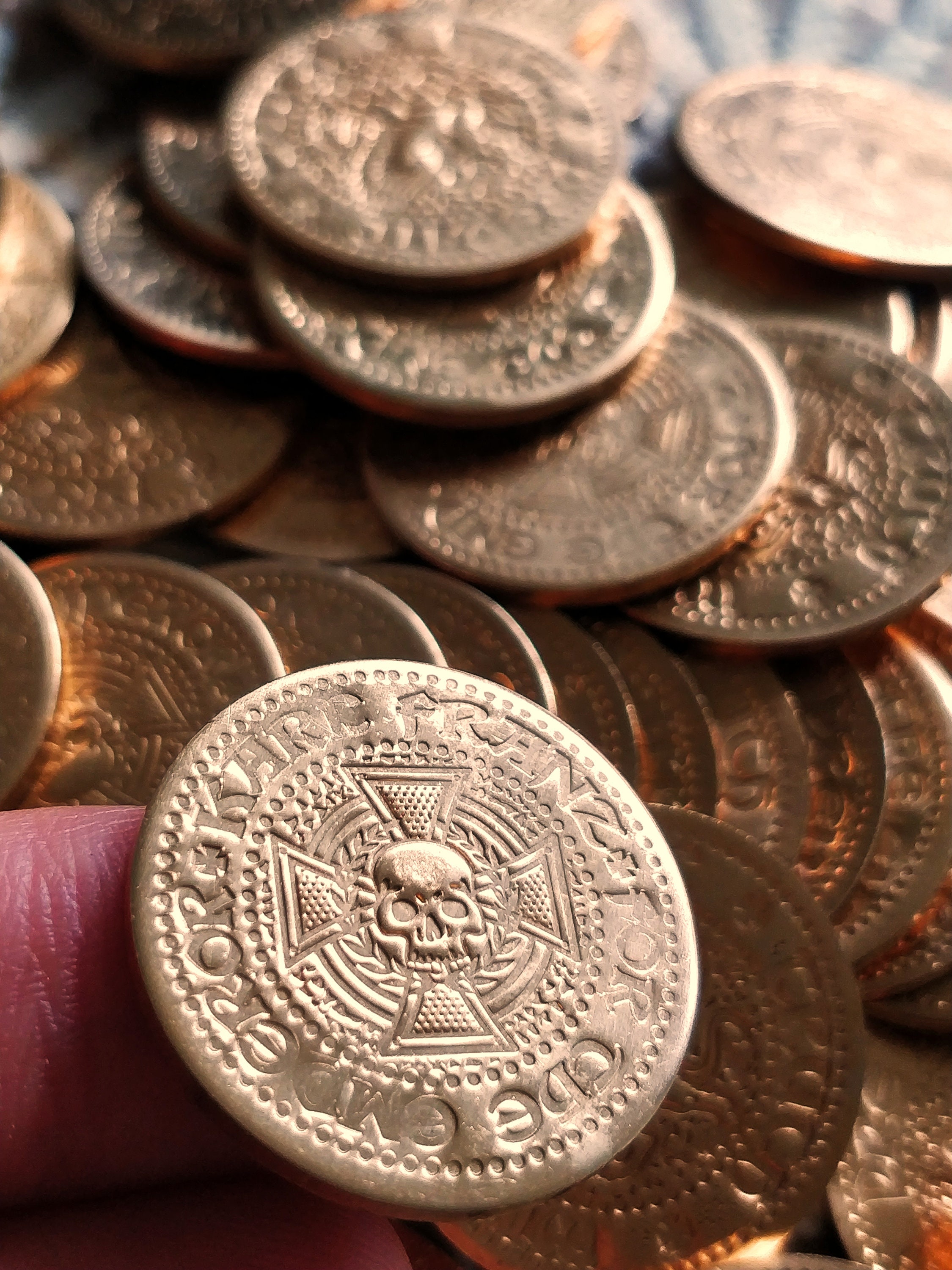 Set of Fantasy Warhammer RPG and LARP Coins, Brass gold and Aluminum ...