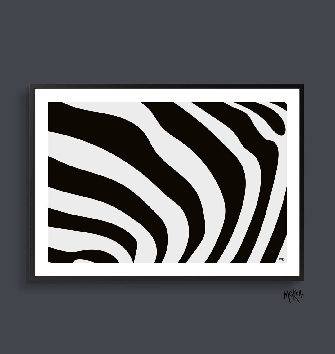 Zebra | Stripes | Print | A3 - Etsy