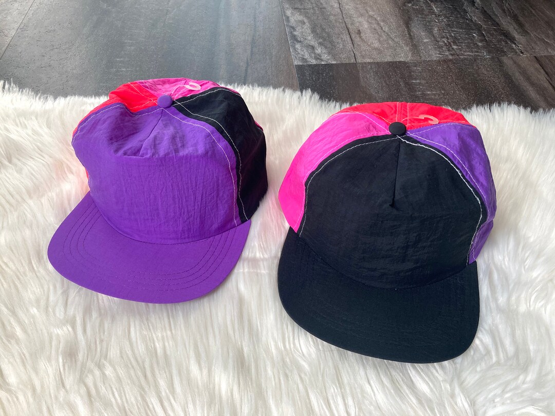 90s Vintage Neon 4-colour Snapback Hats Deadstock New Unworn Baseball ...