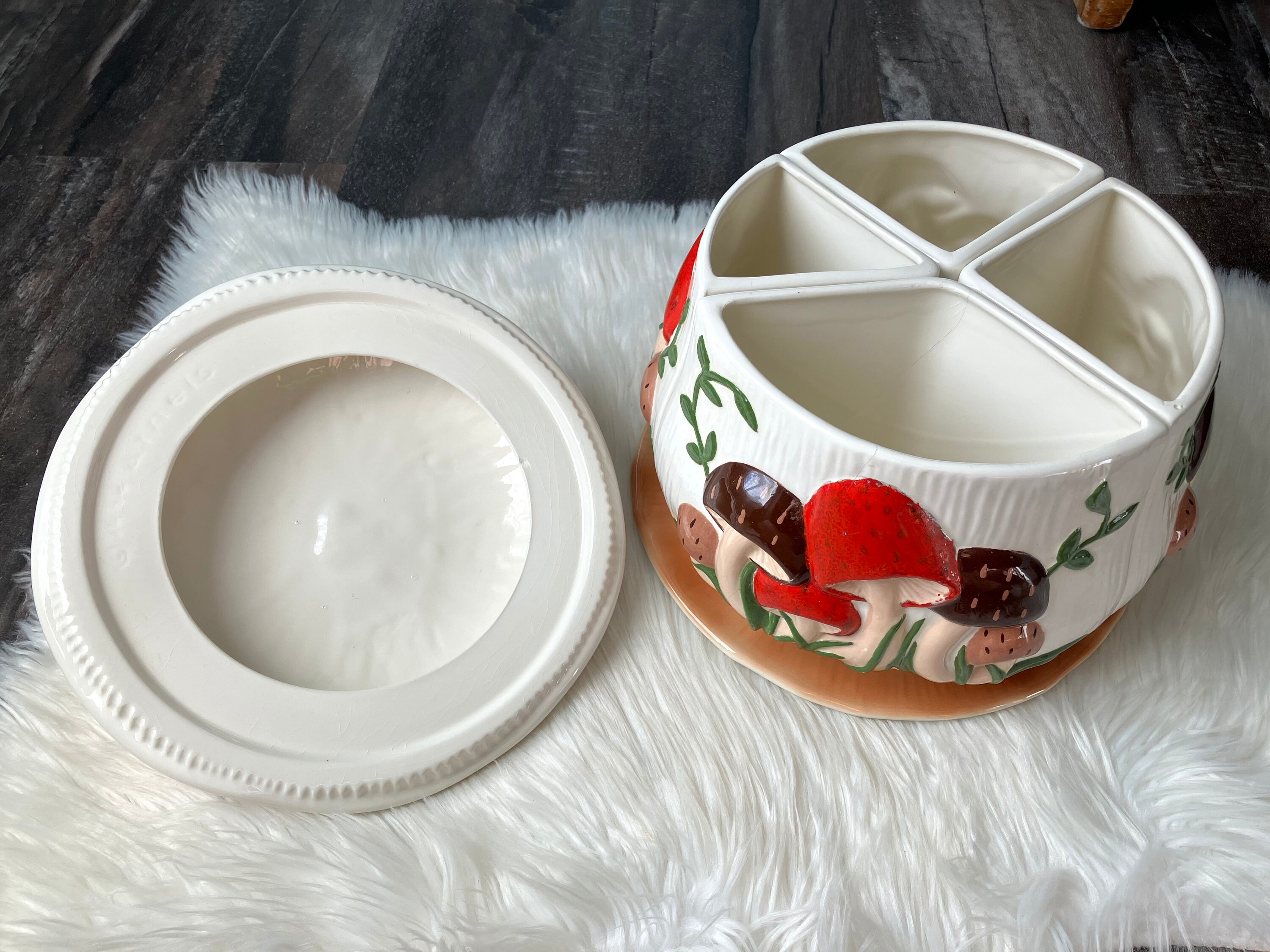70s Vintage Arnels Mushroom Canister Set 6 Pieces With 4 Canisters Rare ...