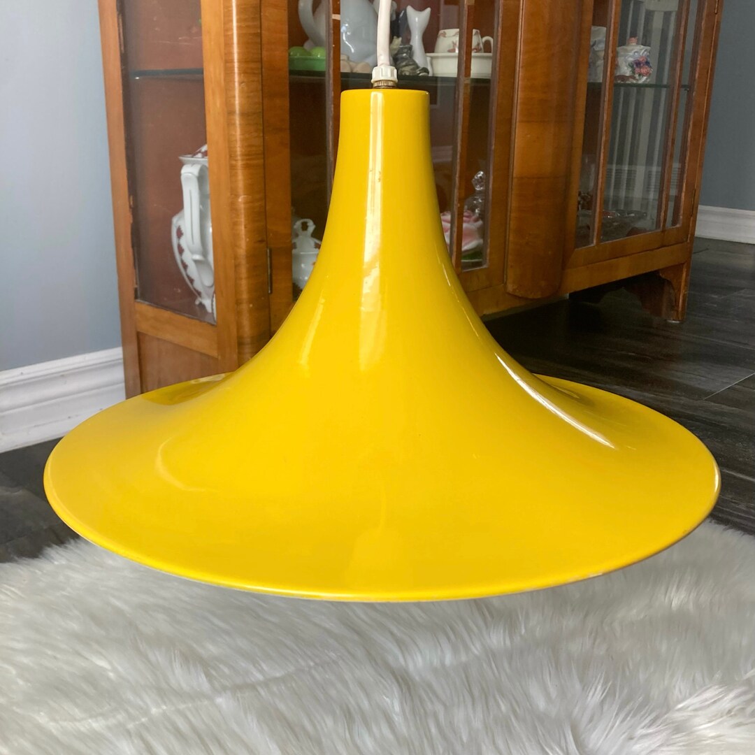 60s Vintage Midcentury Pendant Light Atomic Conical Metal Ceiling Light ...