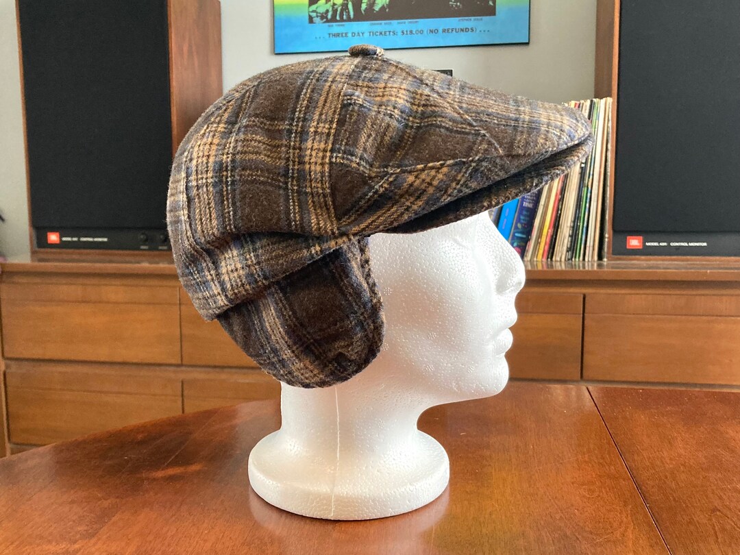 Gorra Newsboy vintage de los años 80 de Magill Hats Gris y marrón ...
