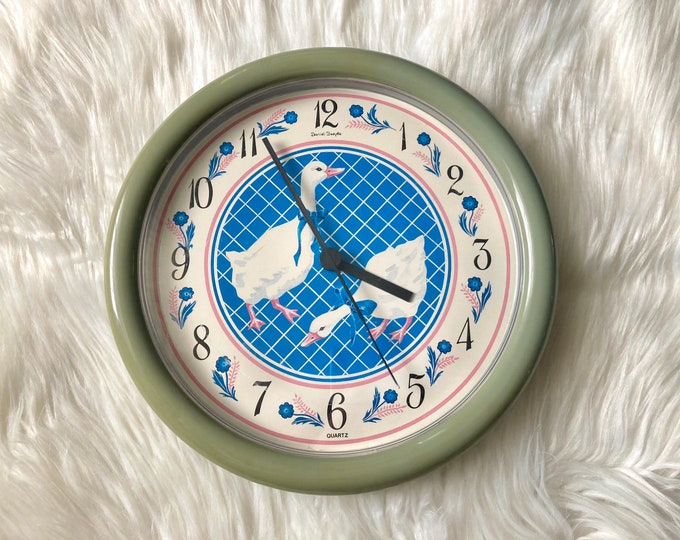 80s Vintage Country Geese Wall Clock Cottagecore Goose Themed Decor by ...