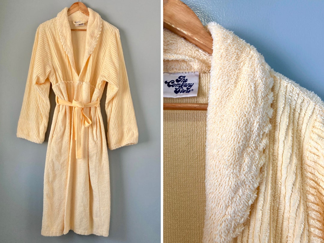 90s Vintage Turkish Cotton Yellow Terrycloth Robe by the - Etsy