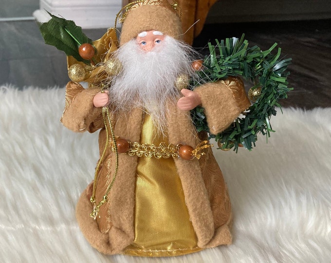 90s Vintage Old World Santa Claus Christmas Tree Topper Victorian Saint ...