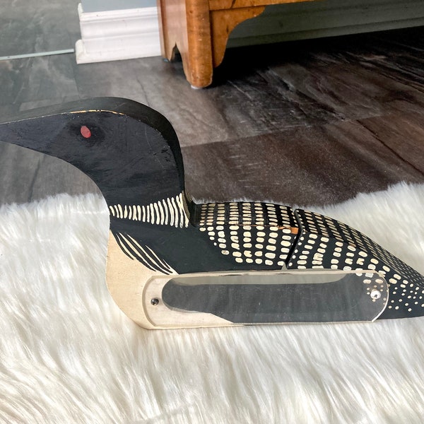 Hand Carved Wooden Loon - Etsy