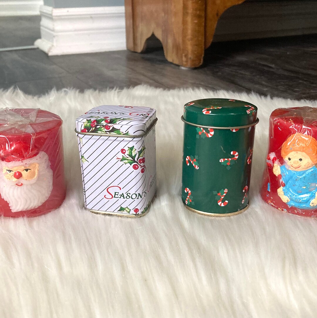 90s Vintage Mini Christmas Candles Set of 4 Santa Claus Angel Candy ...
