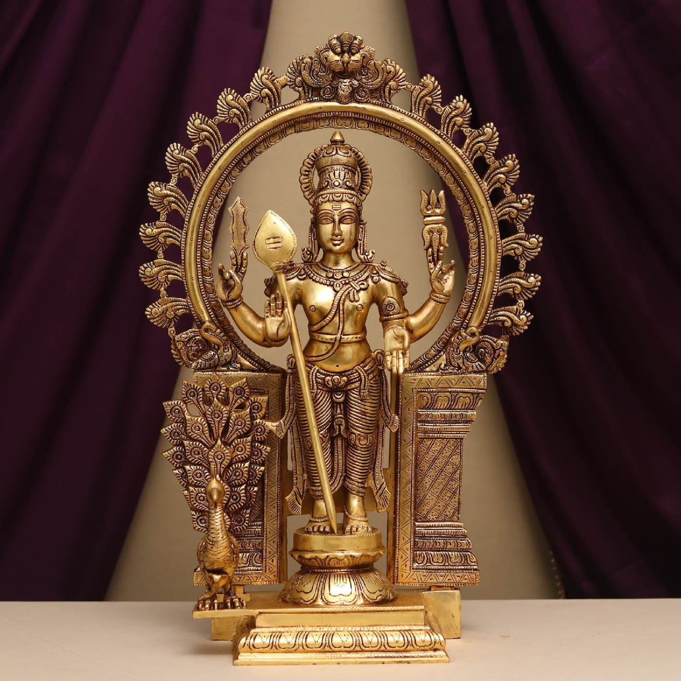 Big Lord Murugan Kartikeya Murugana Kumaraswamy Karthikeya Brass With ...