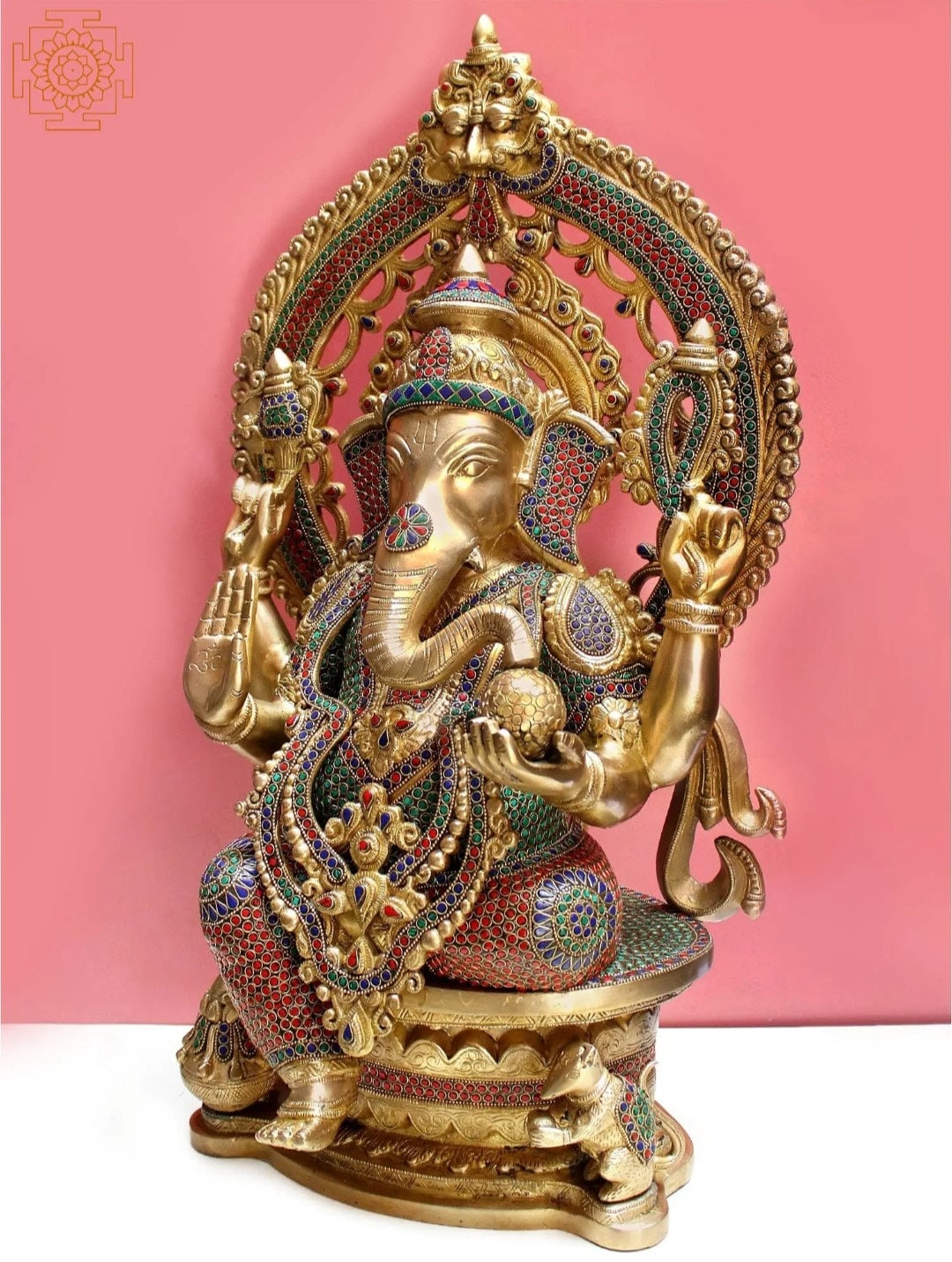 26 Inches Ganesha Brass Statue, Brass Ganesha Statue Large, Ganesh ...
