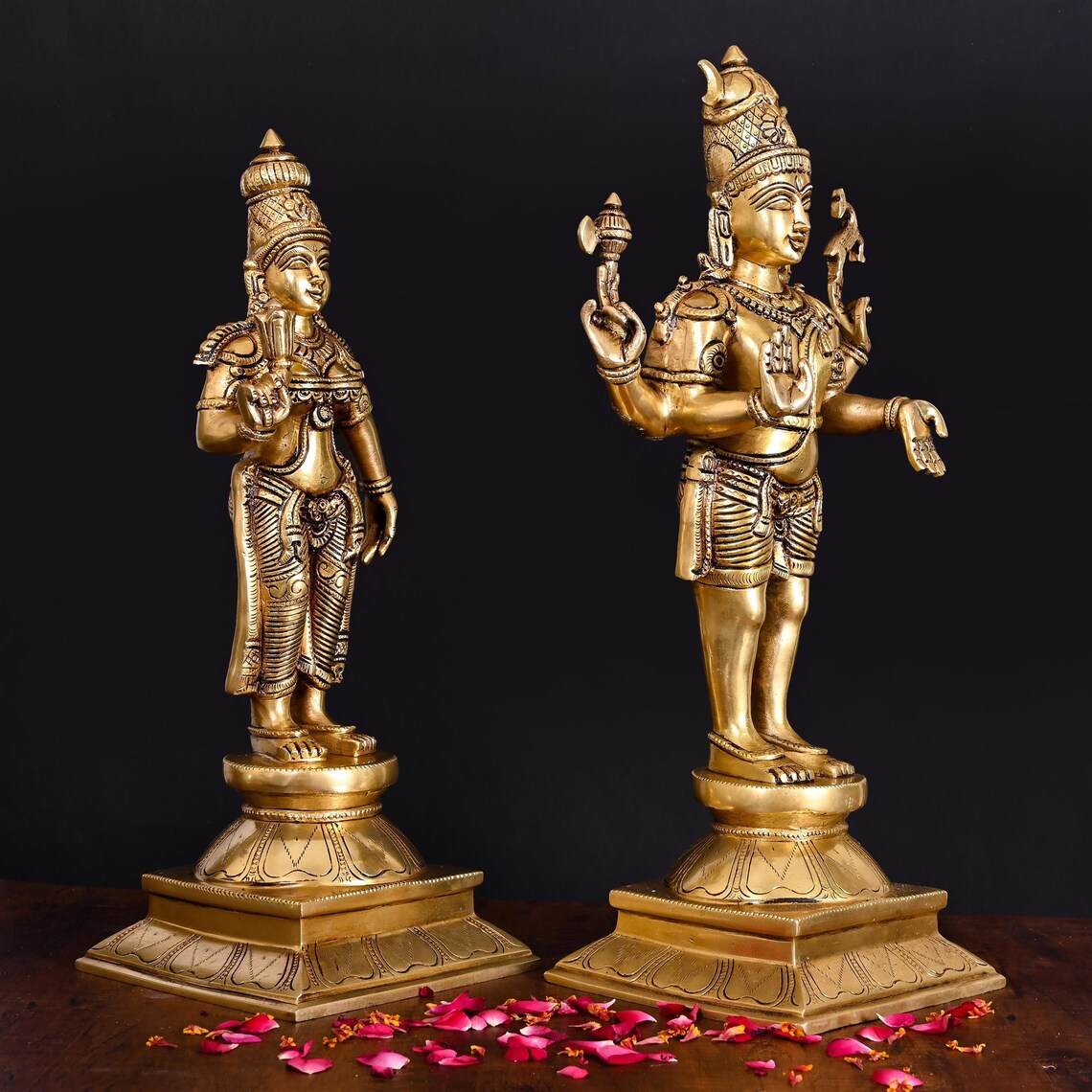 Brass Shiva and Parvati Statues ,shiva Gauri Hindu God, Idol, Pooja ...