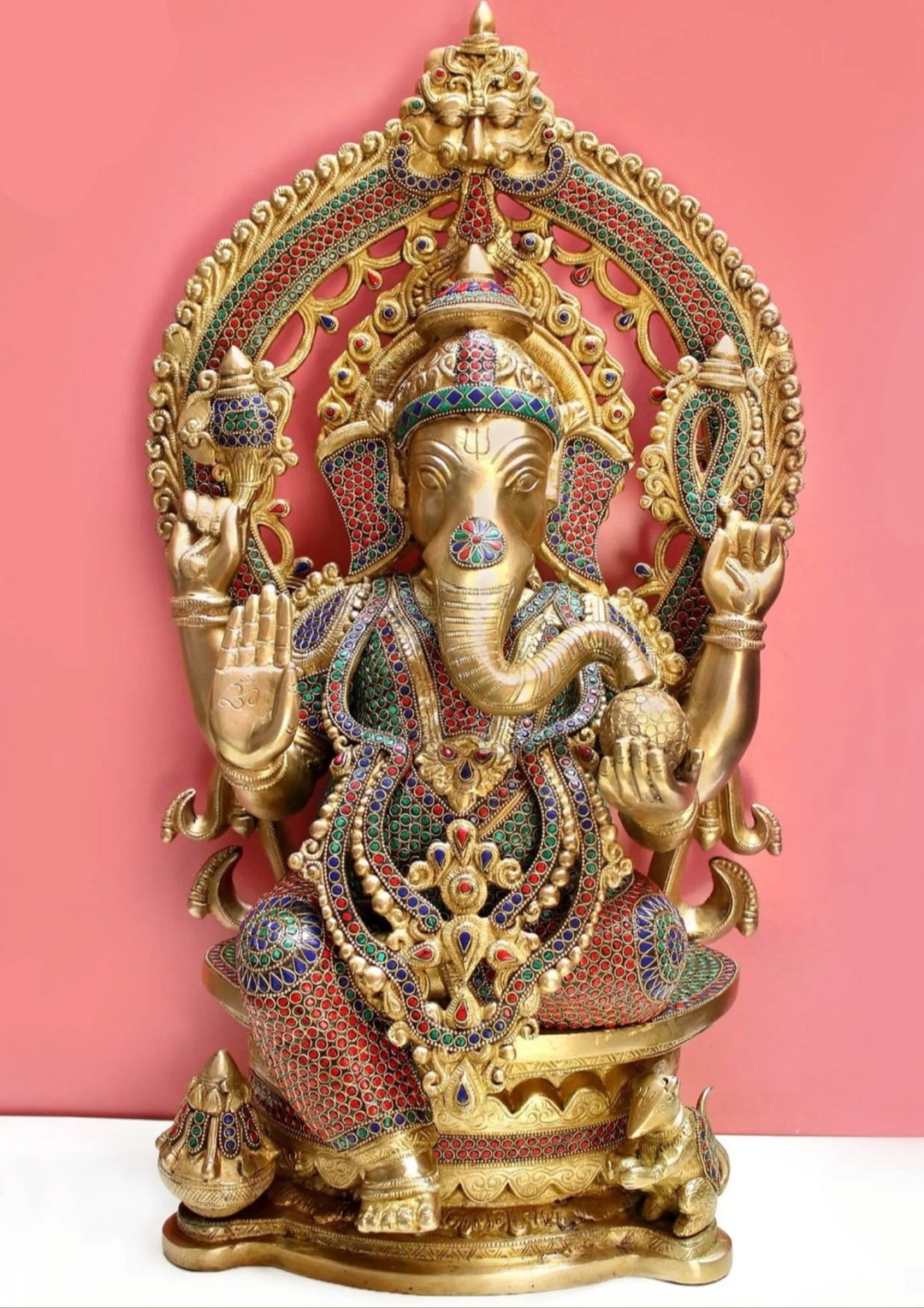 26 Inches Ganesha Brass Statue, Brass Ganesha Statue Large, Ganesh ...