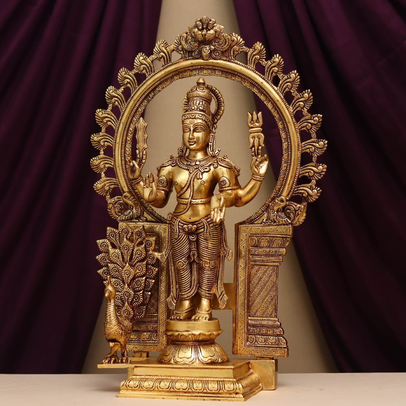 Big Lord Murugan Kartikeya Murugana Kumaraswamy Karthikeya Brass With ...