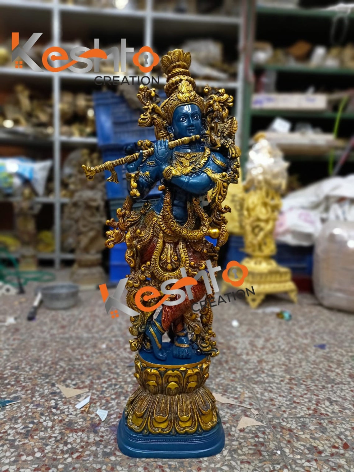 75cm Krishna Brass Large Statue Krishna Brass Large - Etsy