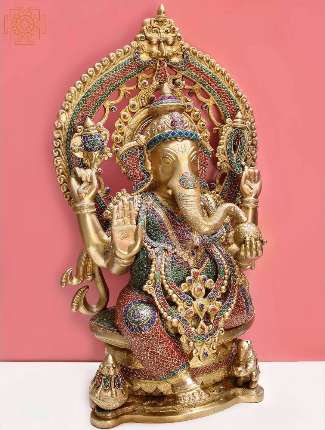 26 Inches Ganesha Brass Statue, Brass Ganesha Statue Large, Ganesh ...