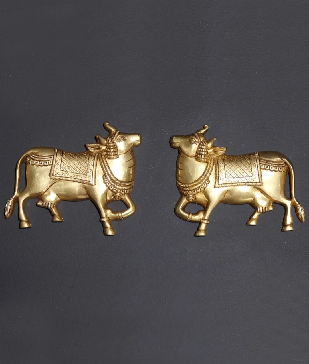 Brass Cow Wall Hanging Pair Brass Holy Cow Home Decor Showpiece for ...