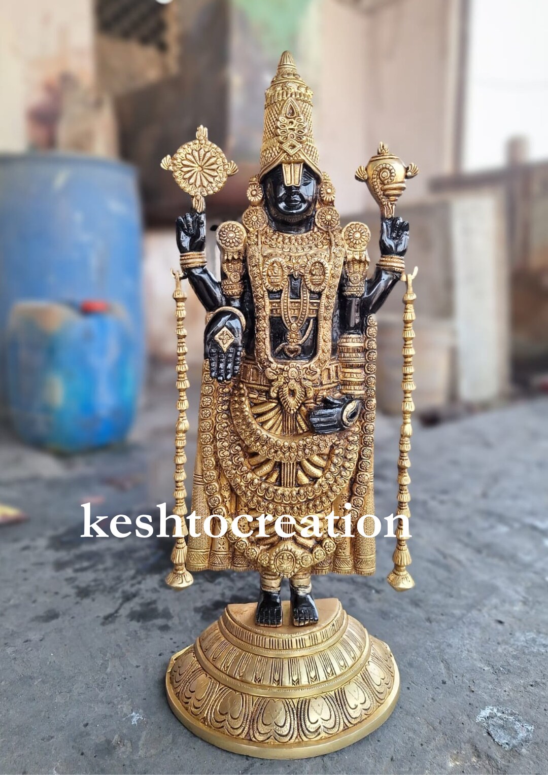Brass Balaji Statue, Brass Tirupati Balaji Large,beautiful Face of Lord ...