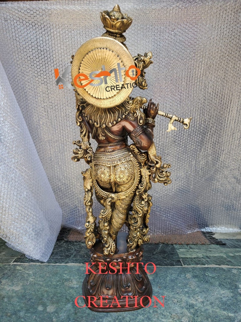 75cm Krishna Brass Large Statue Krishna Brass Large - Etsy