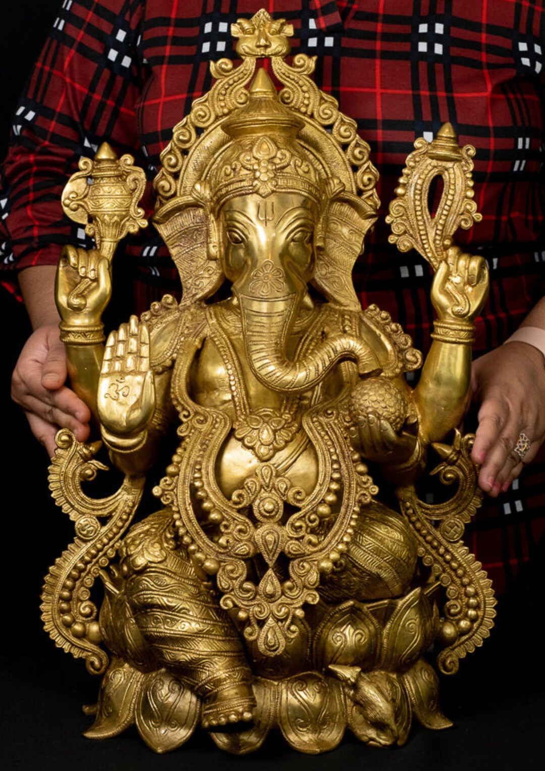 21 Inches Ganesha Brass Statue, Brass Ganesha Statue Large, Ganesh ...