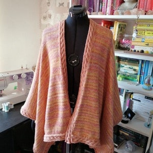 Cable Bordered Ruana Knitting Pattern - Etsy