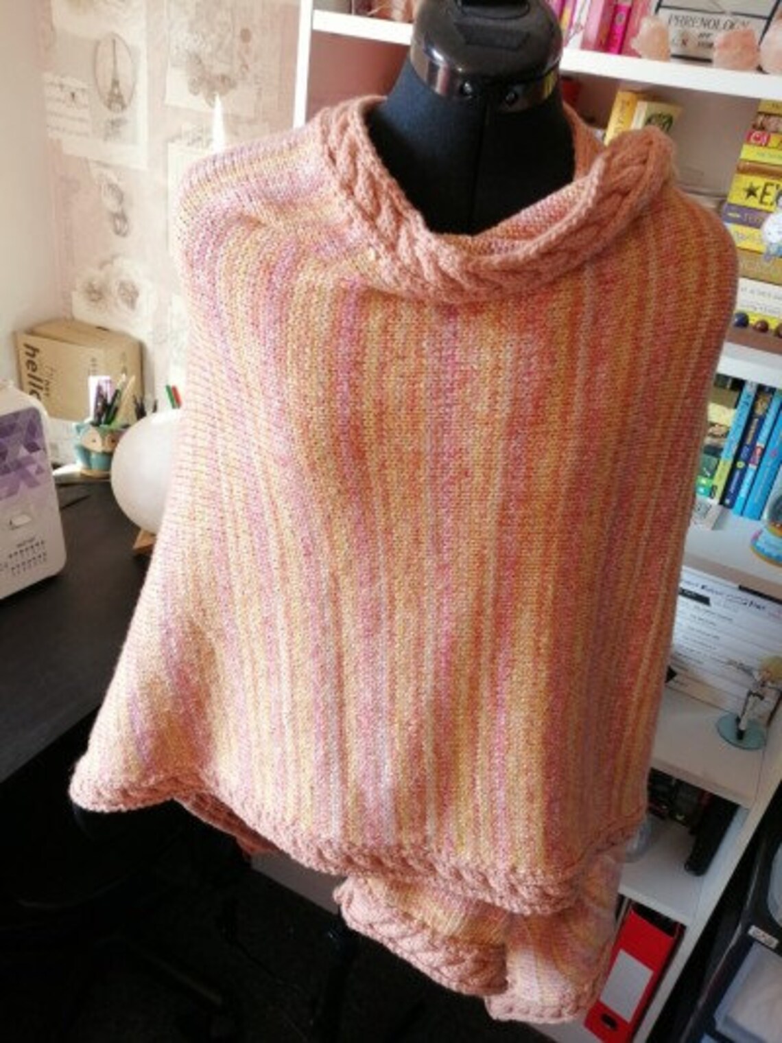 Cable Bordered Ruana Knitting Pattern - Etsy