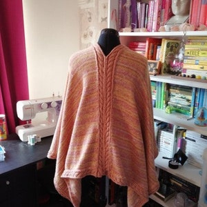 Cable Bordered Ruana Knitting Pattern - Etsy