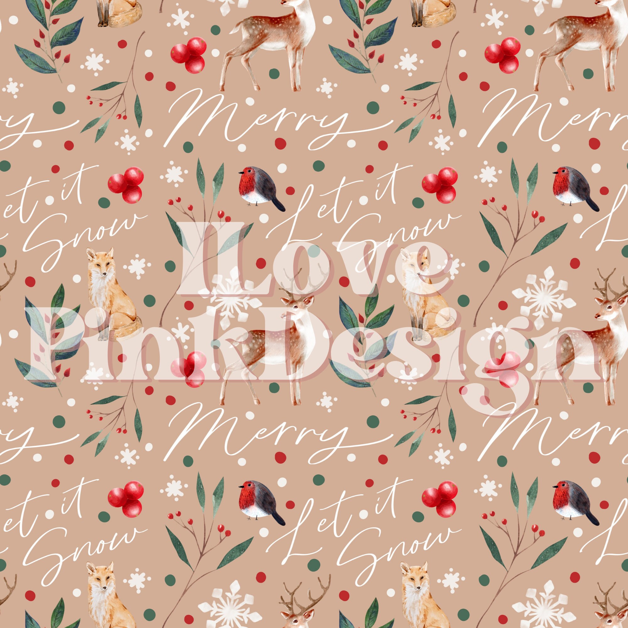 Neutral Earth Tones Christmas Holiday Seamless Pattern - Etsy