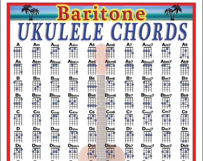 Baritone Ukulele Chord Chart - Etsy