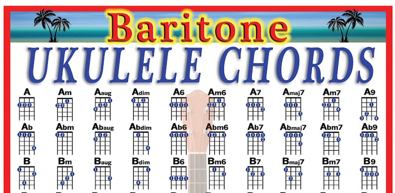 Baritone Ukulele Chord Chart - Etsy