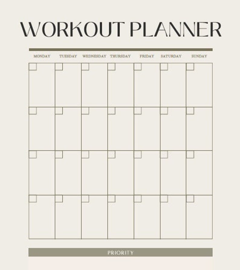 The Essentials Workout Planner - Etsy