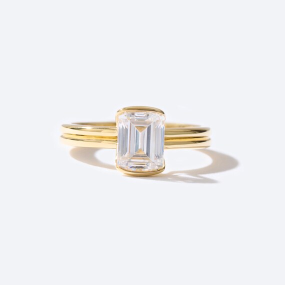 Diamond Solitaire Engagement Ring, 14k Yellow Gold Ha… - Gem