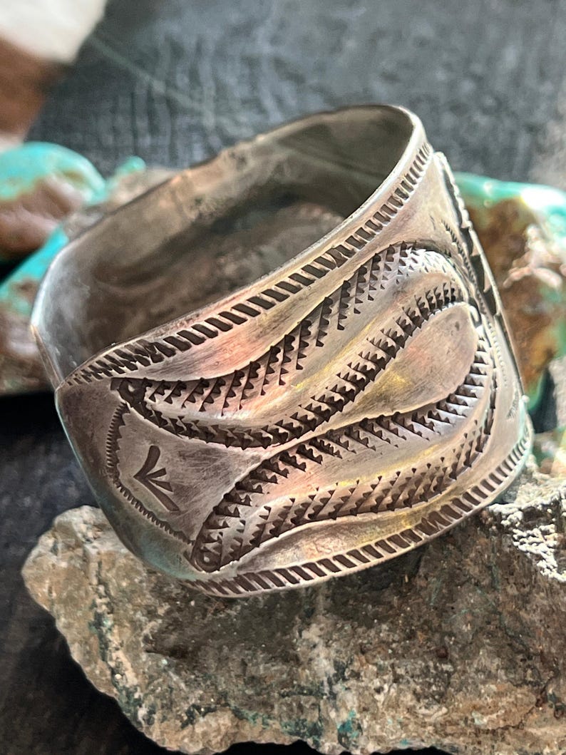 Handcrafted & Hand Forged Old Pawn Sterling Silver Ingot Cuff Bracelet ...