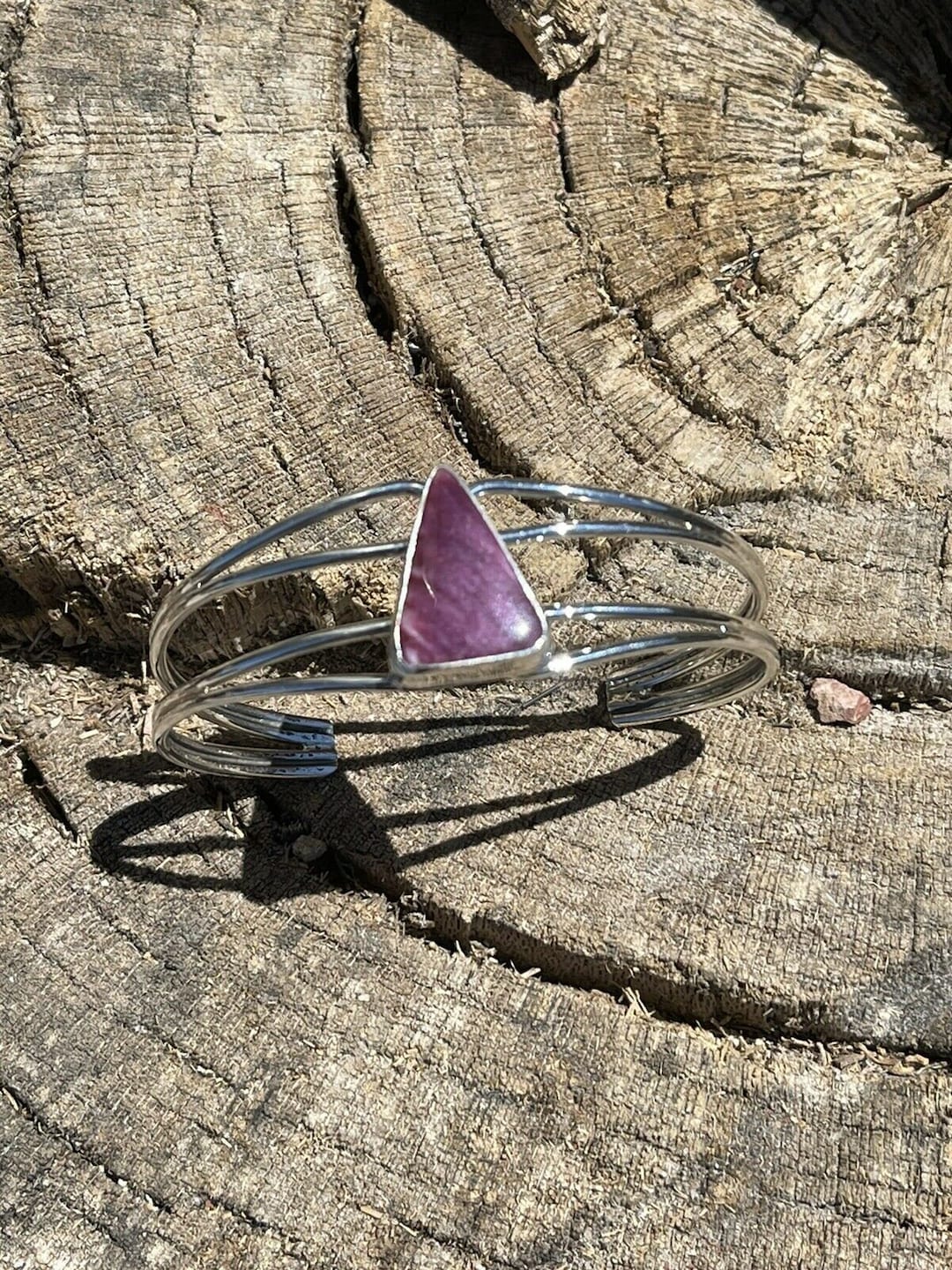 Navajo Purple Spiny Triangle Sterling Silver Cuff Bracelet - Etsy